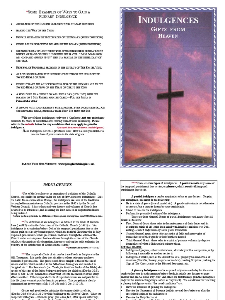 Indulgences Pamphlet | PDF | Indulgence | Christian Behaviour And ...