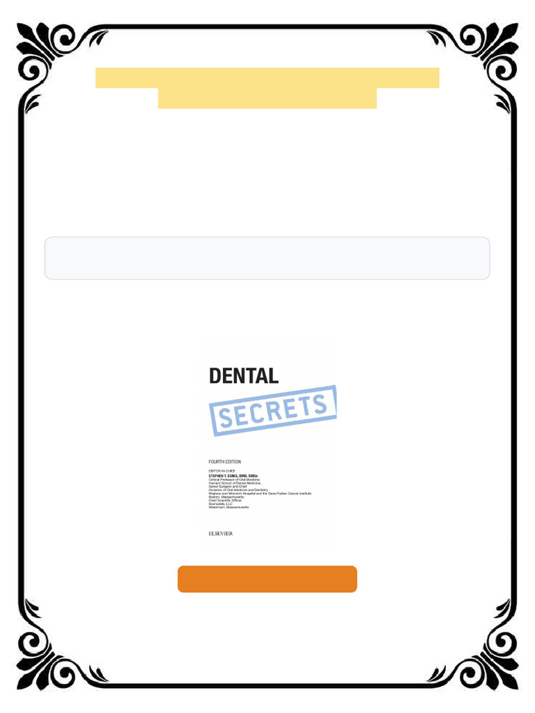 Dental Secrets 4th edition by Stephen Sonis 9780323262798 0323262791 ...