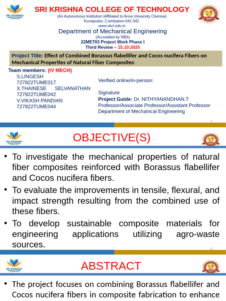 Project Review Template Review 3 | PDF | Composite Material | Coconut