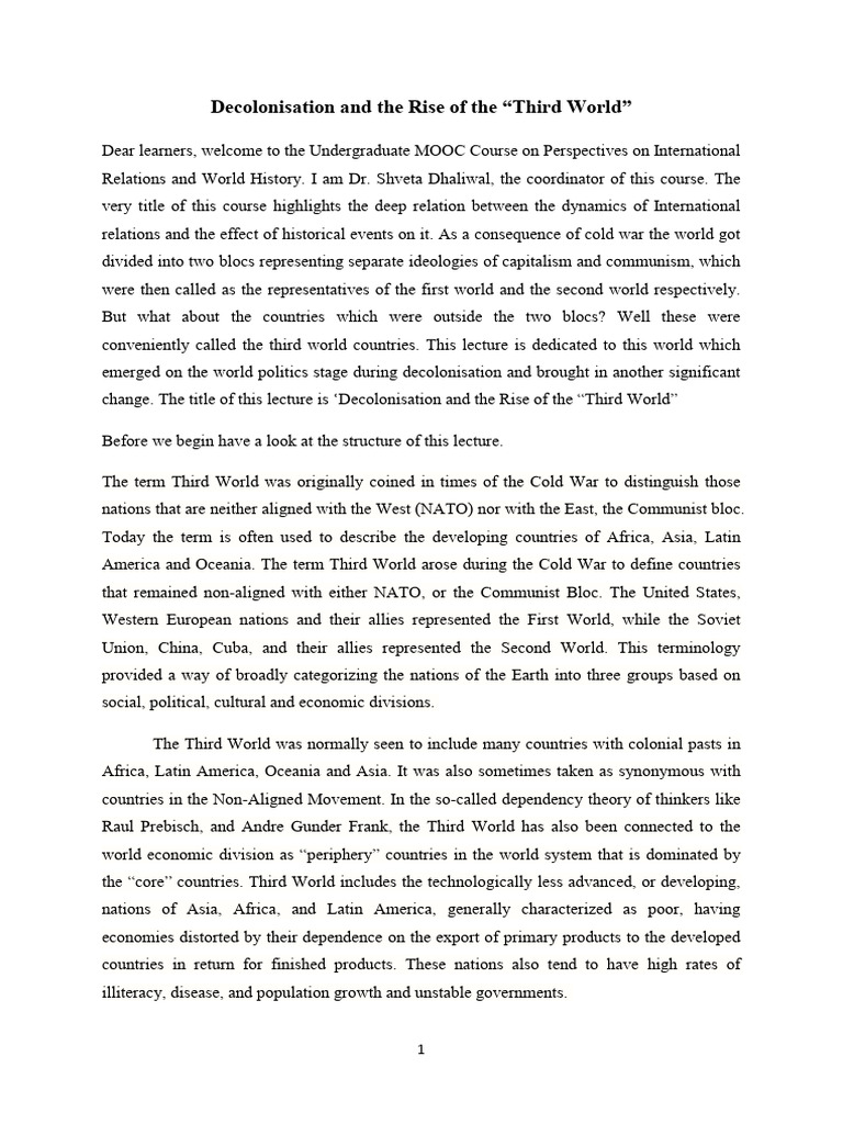 Module 35-Decolonisation and The Rise of The "Third World | PDF | Third ...