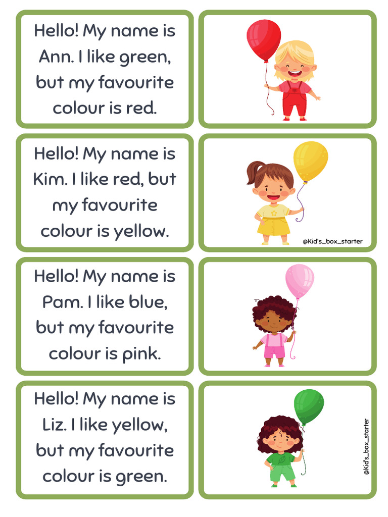 Kids' Favorite Colors and Names | PDF