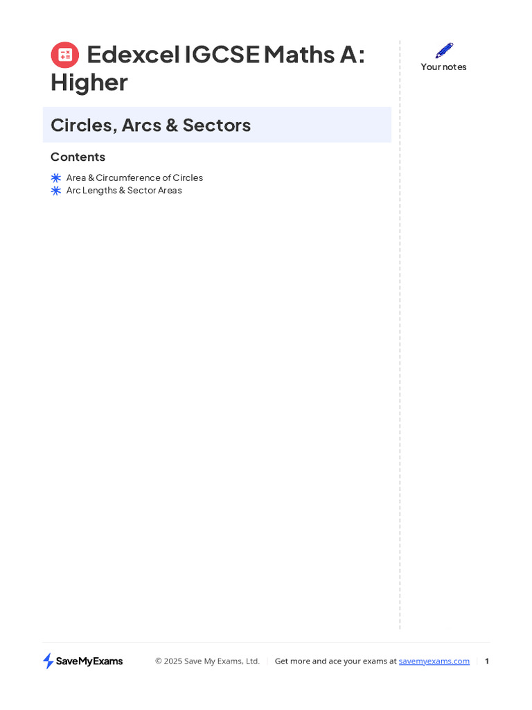 Circles Arcs and Sectors | PDF | Area | Circle