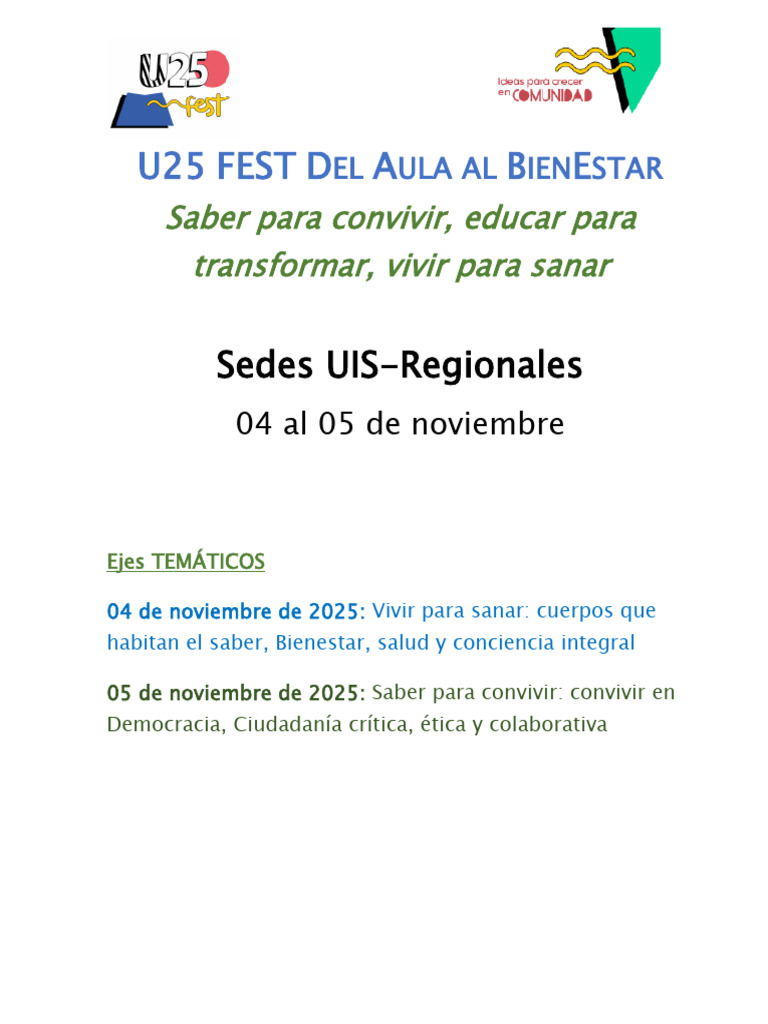 U25 Fest: Bienestar y Democracia 2025 | PDF | Democracia | Ideologías ...