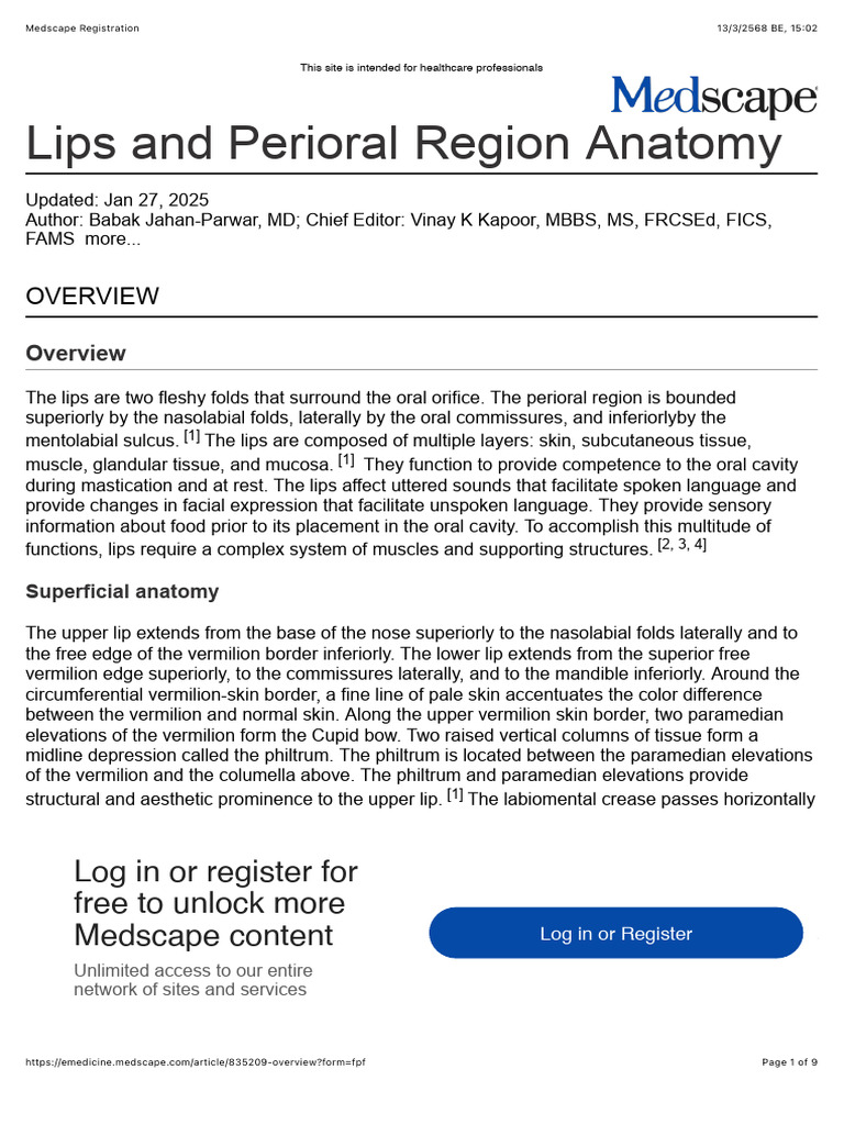 Lip Anatomy and Innervation Overview | PDF | Lip | Human Anatomy