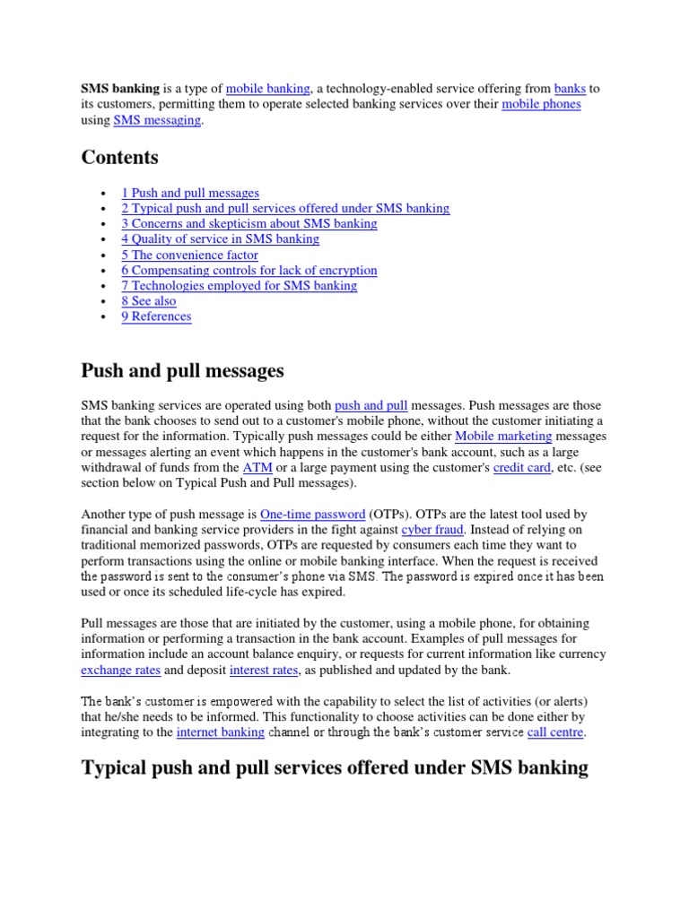 SMS Banking & Mobile Banking | PDF | Financial Technology | Finance ...
