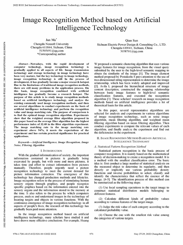 AI Image Recognition Method | PDF | Computer Vision | Pattern Recognition