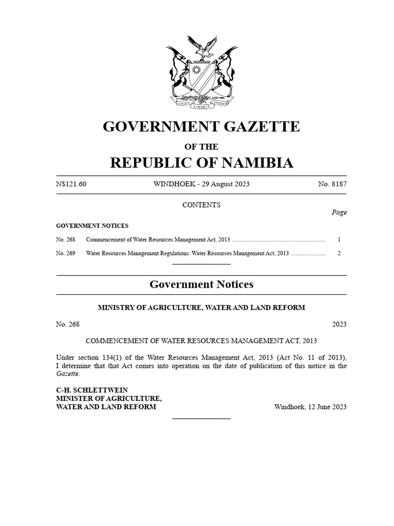 Commencement Water Act and Regs | PDF | Audit | Water Quality