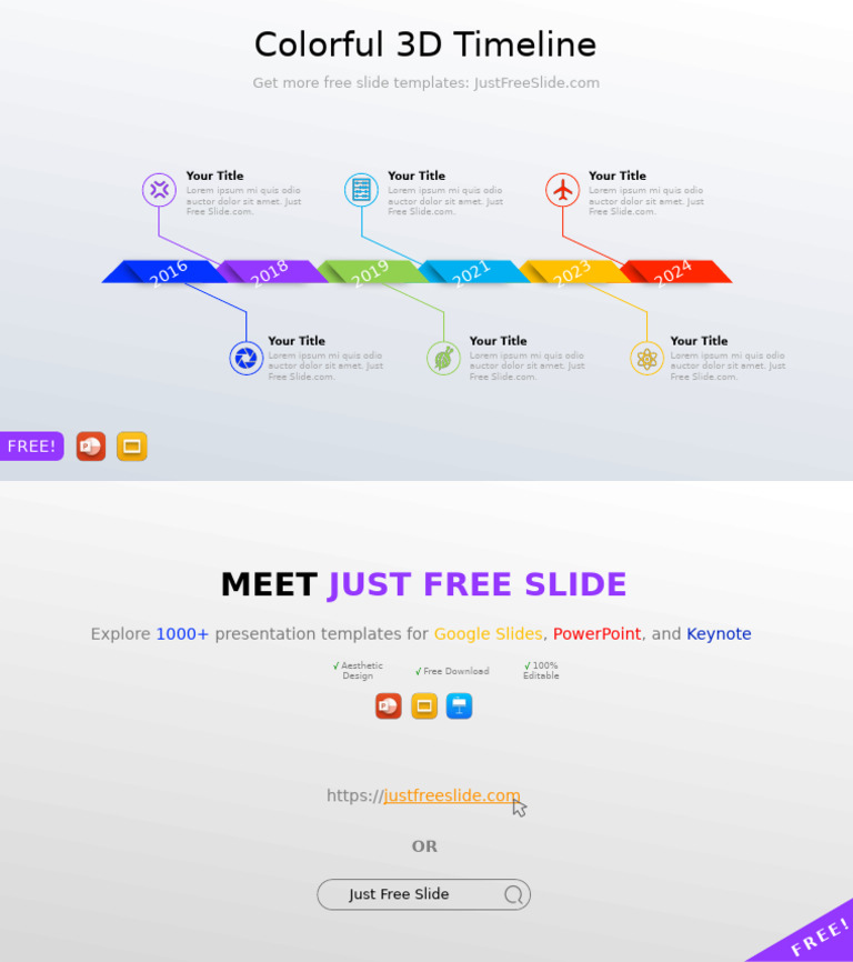 Colorful 3D Timeline | PDF