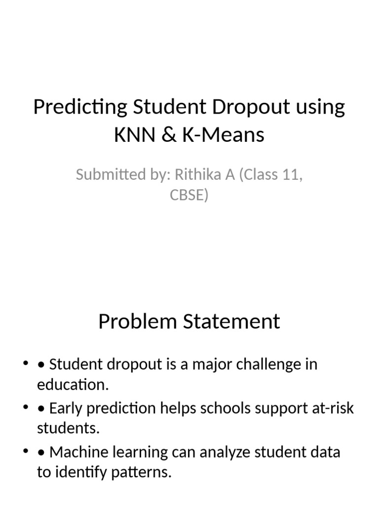 Student Dropout Prediction | PDF