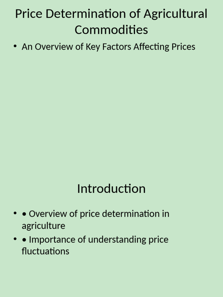 Agricultural Price Determination Factors | PDF
