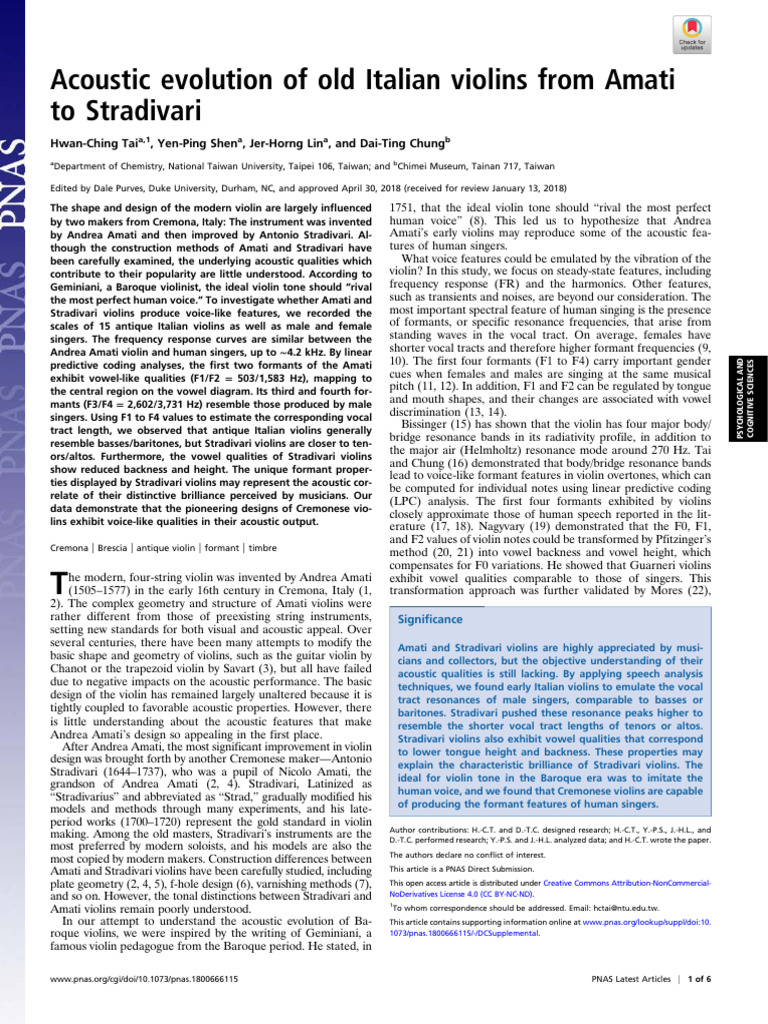 Acoustic evolution of old Italian violins from Amati to Stradivari ...