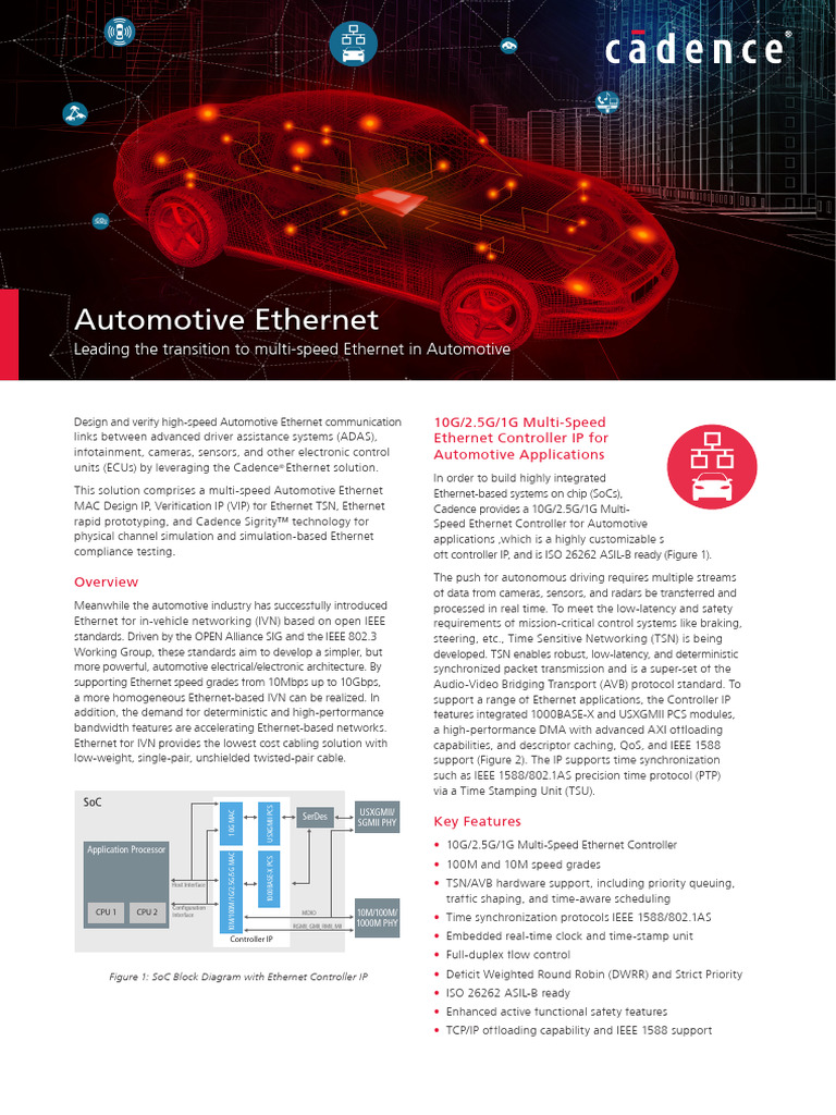 Automotive Ethernet Ov | PDF | Ethernet | System On A Chip