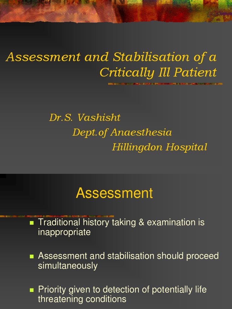 Assessment and Stabilisation Critically Ill Patient | PDF | Physiology ...