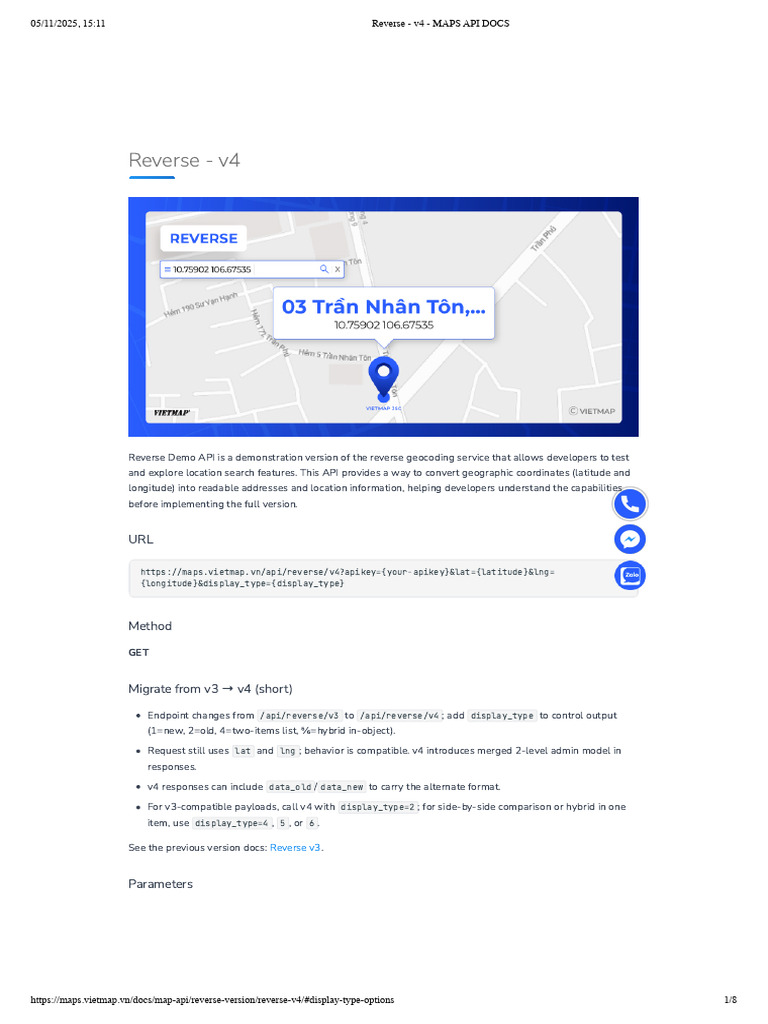 Reverse - V4 - Maps API Docs | PDF