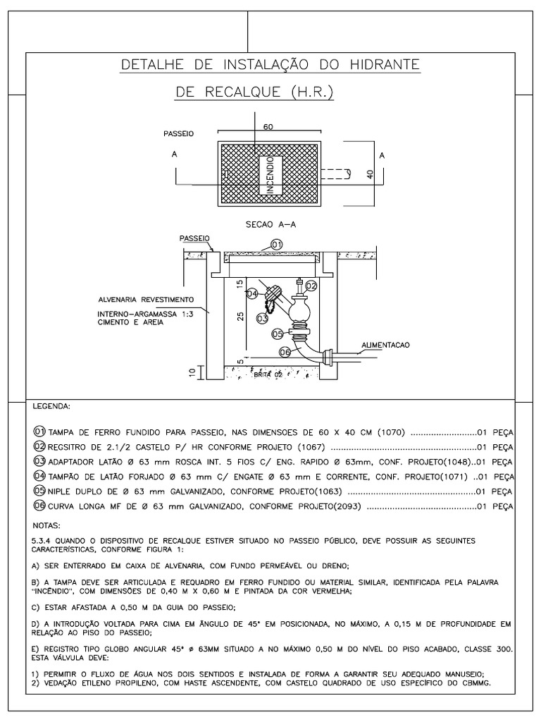 Detalhe de Hidrante Recalque | PDF