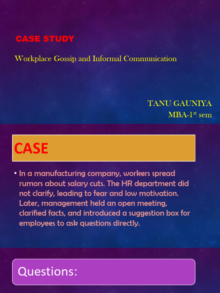 Case Study Business Communication | PDF | Rumor | Communication