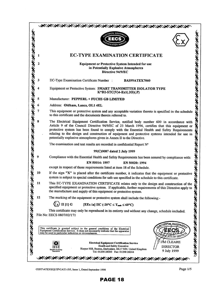 Bas - 99 Atex 7060 | PDF
