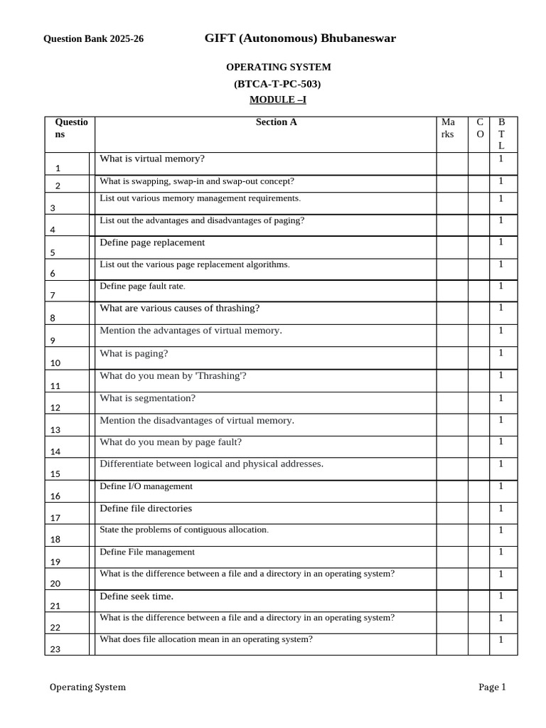 OS Modular 2 | PDF | Operating System | Computer Architecture