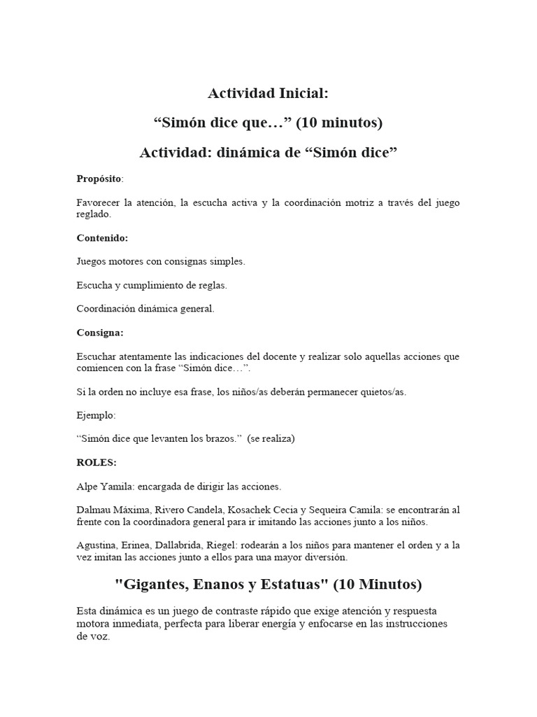 Actividad de Inicio (Primaria) | PDF