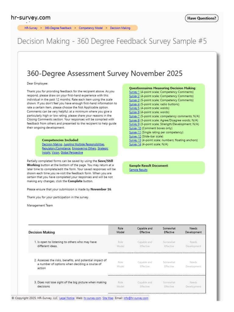 Decision Making Competency Questionnaire 5 | PDF | Regulatory ...