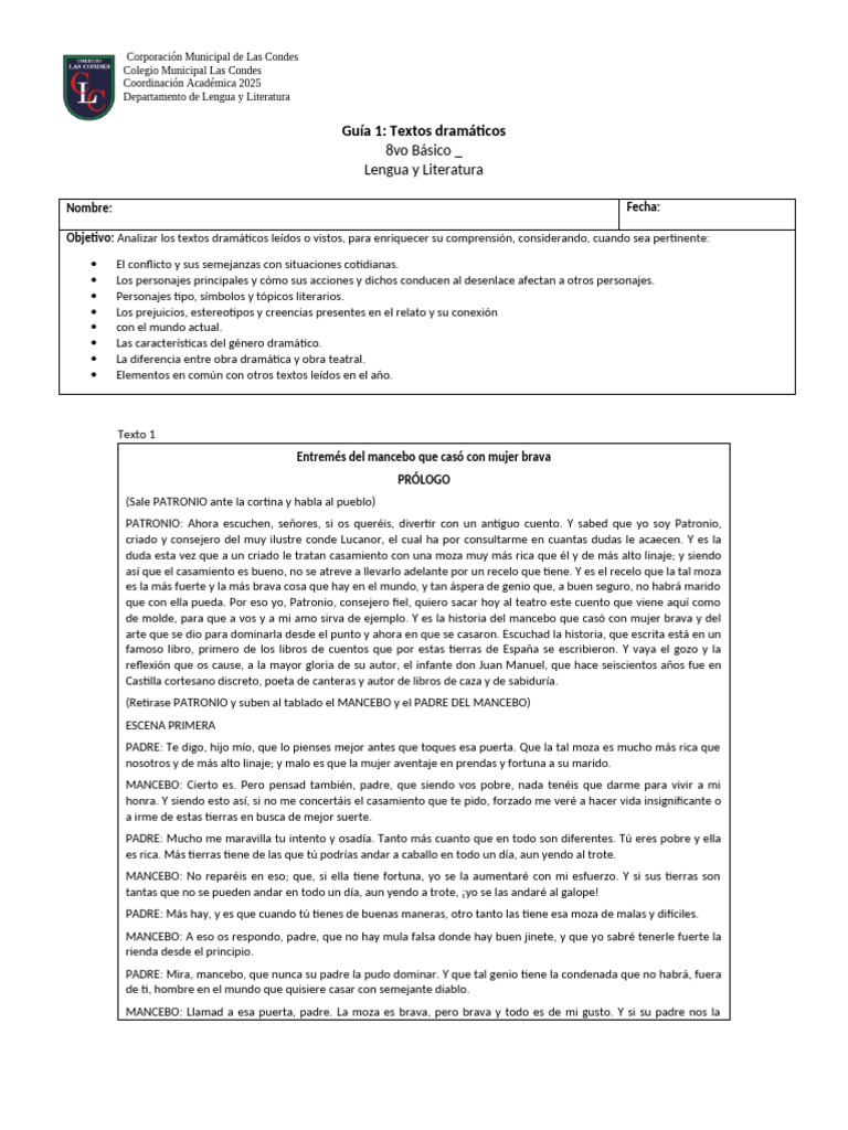 Guía 2 Textos Dramáticos | PDF