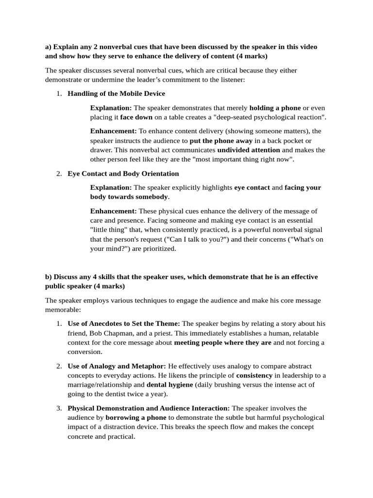 Communication Skills - Assignment 1 - Valentine Sila | PDF | Nonverbal Communication | Attention