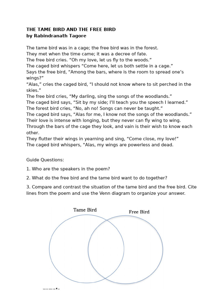The Tame vs. Free Bird: A Poetic Contrast | PDF