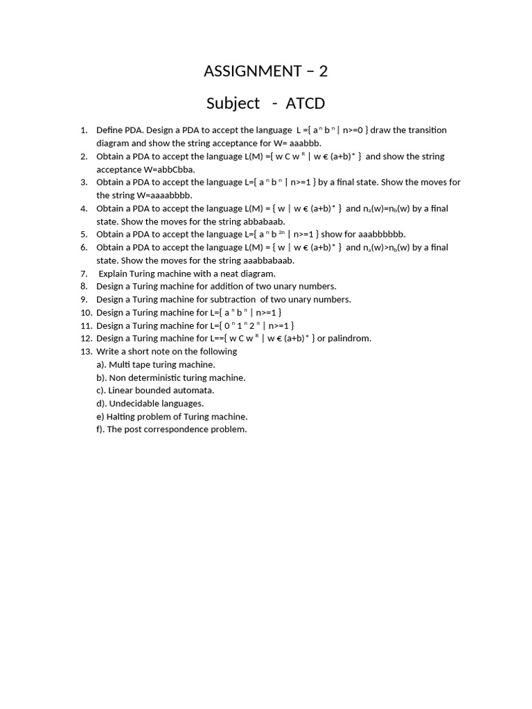 Assignment 2 ATCD | PDF