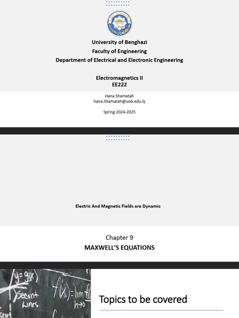 Maxwell's Equations and Time Varying Fields | PDF