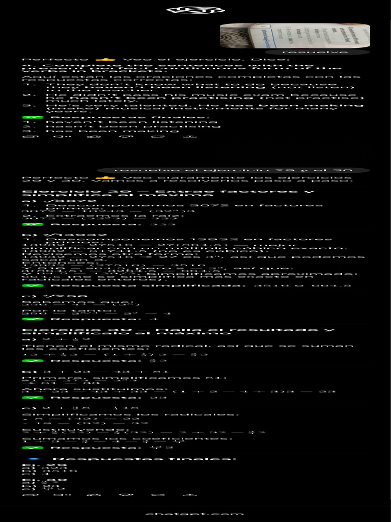 Resuelve Ejercicio Presente Perfecto | PDF