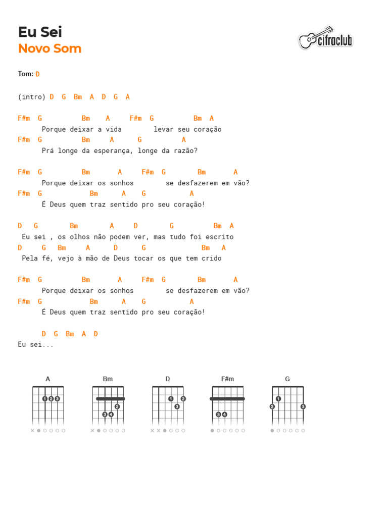 Cifra Club - Novo Som - Eu Sei | PDF