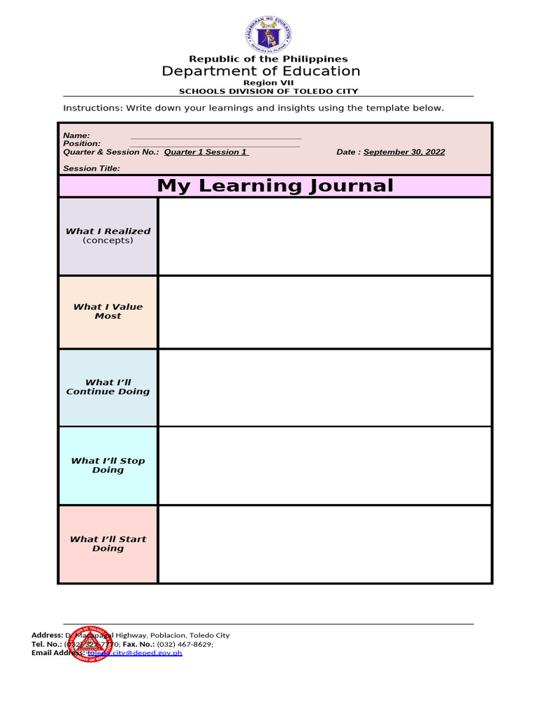 Learning Journal 1 Pdf