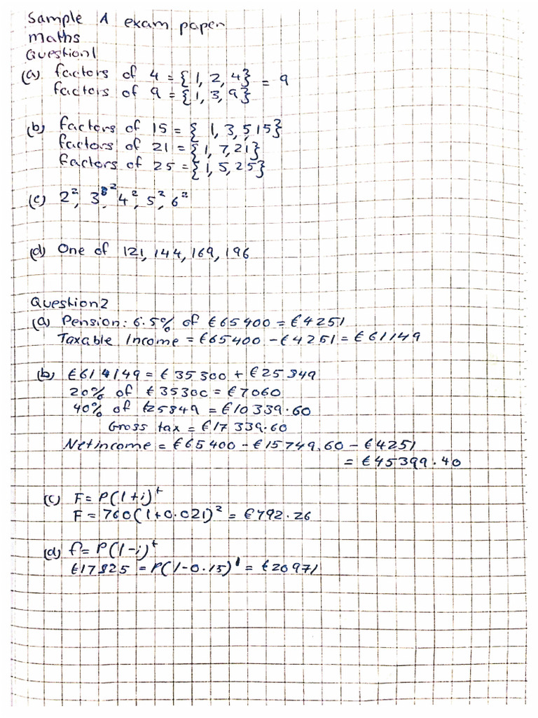 Sample A Exam Paper - Tadhg | PDF