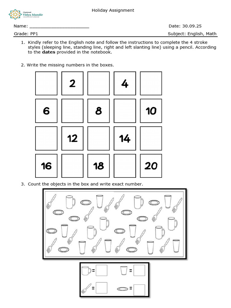 PP1 - Holiday Assignment - 23.09.25 (1) | PDF