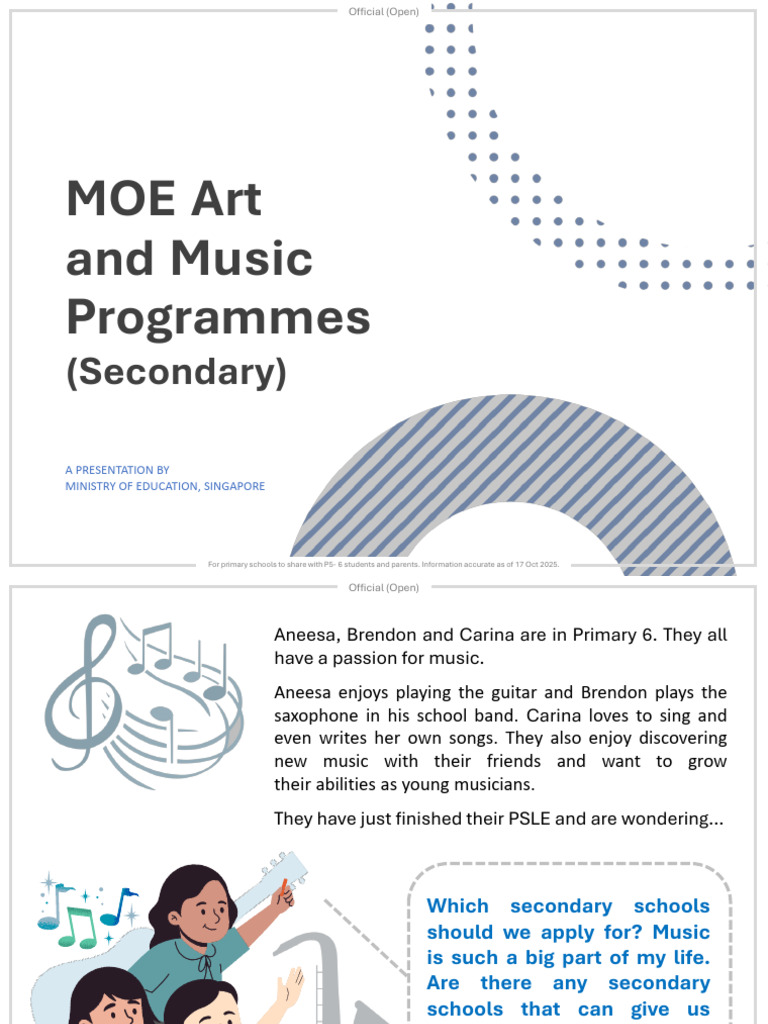 MOE Secondary Art & Music Programmes | PDF | Educational Institutions ...