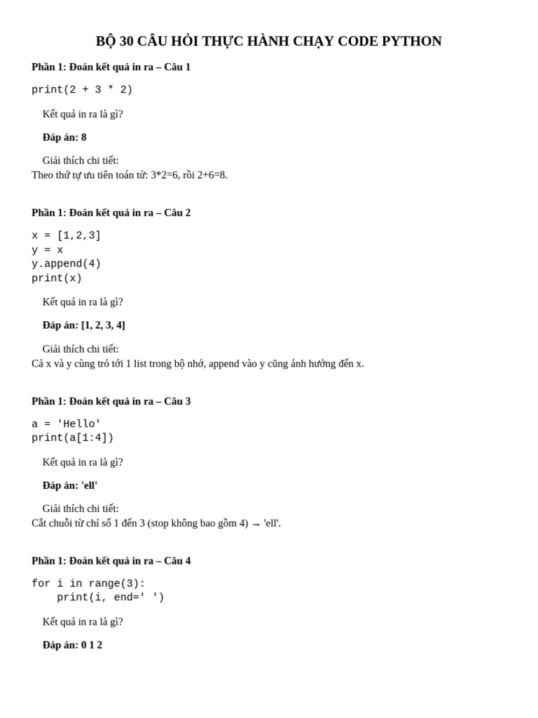 30 Cau Thuc Hanh Python | PDF
