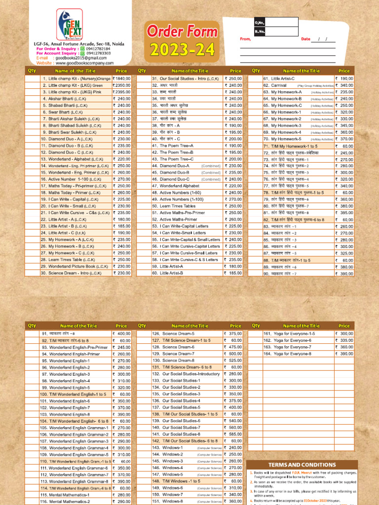 Gen Next Order Form | PDF