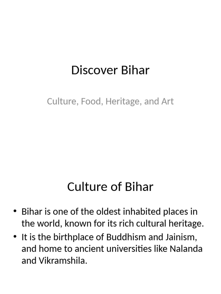 Discover Bihar Presentation Pdf
