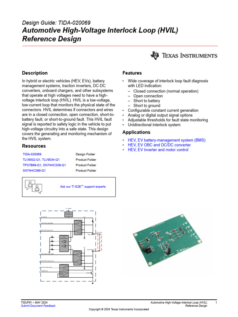 Automotive HVIL Reference Design Guide | PDF | Amplifier | Resistor