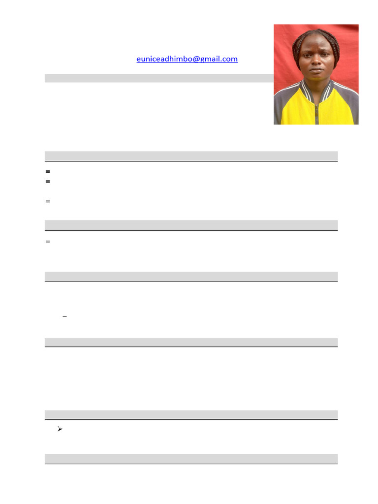 Eunice Otieno's Professional CV | PDF