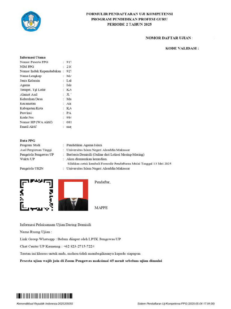 Contoh File Bahan Administrasi Peserta UP | PDF