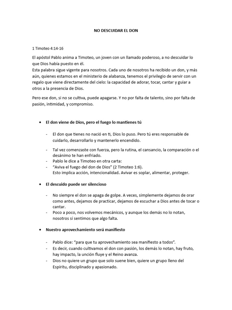 No Descuidar El Don | PDF
