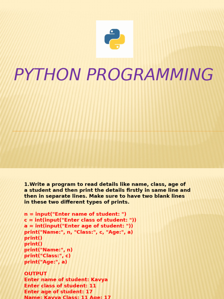 Python Programming | PDF | Interest | Area