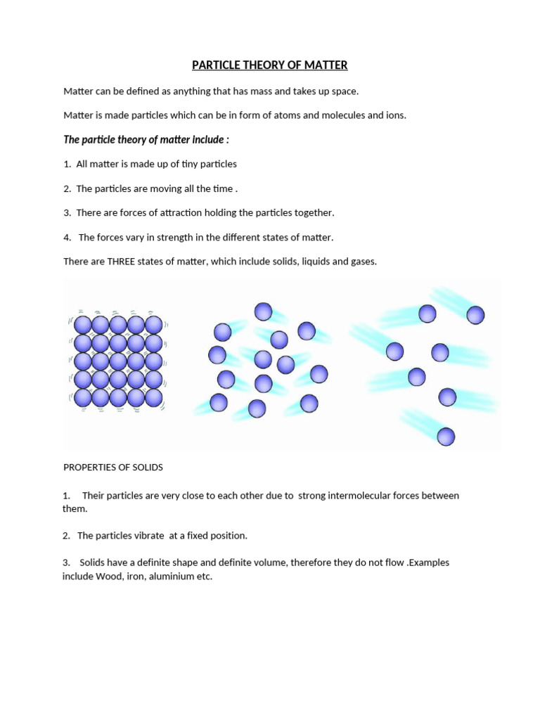 Understanding Particle Theory of Matter | PDF