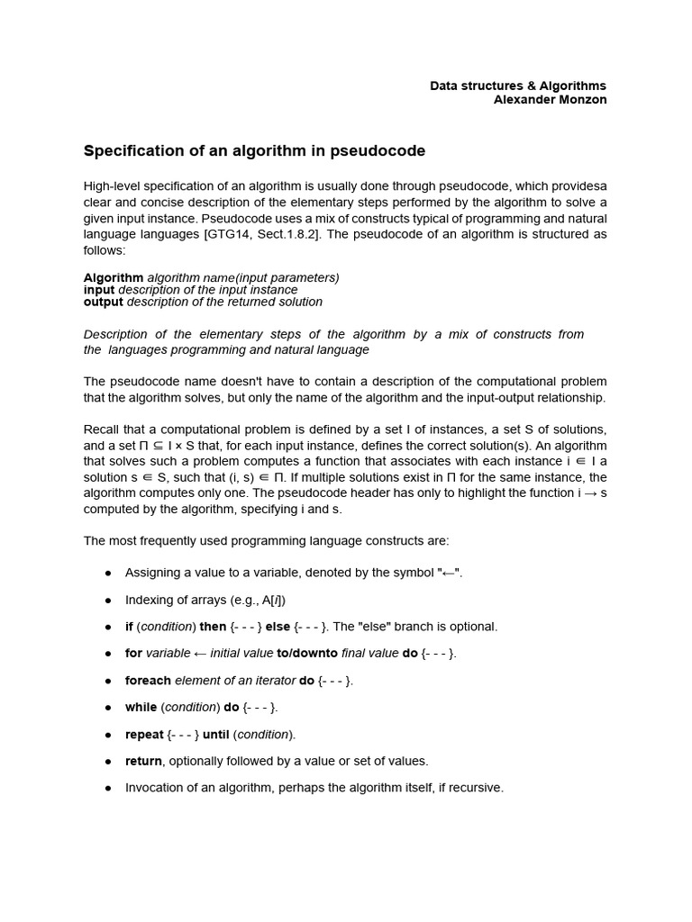Pseudocode for Algorithms Explained | PDF | Algorithms | Control Flow