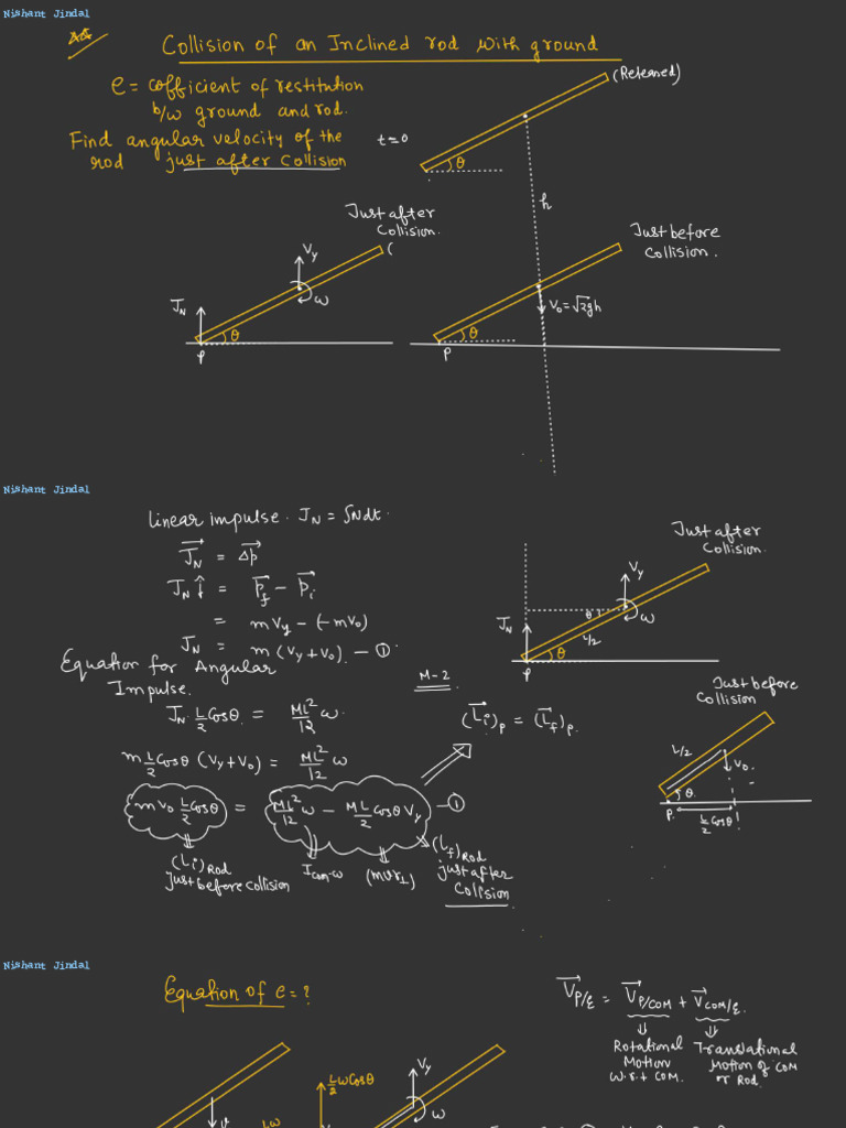 Rotational Dynamics L-14 (Class Notes) NJ - 247 | PDF