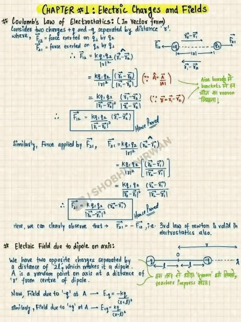 Electric Charges and Fields Explained | PDF | Electromagnetism ...