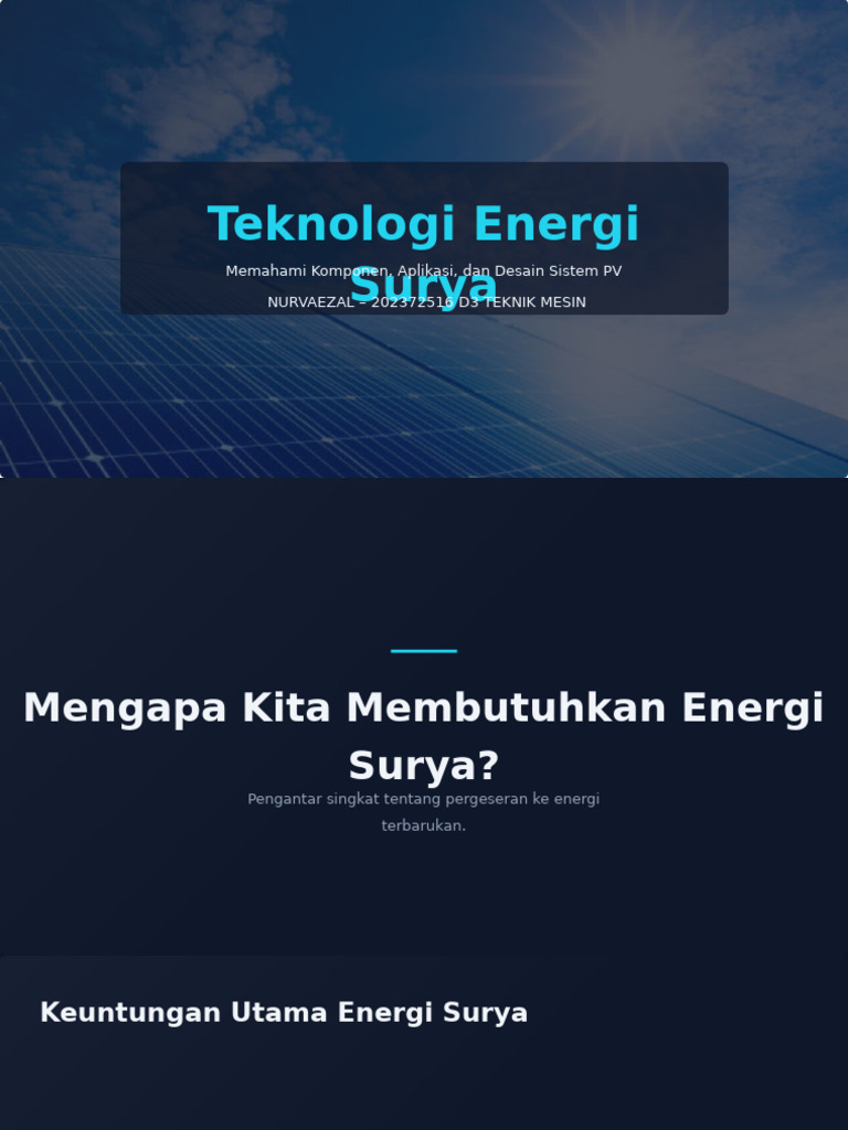 Komponen dan Aplikasi Energi Surya | PDF