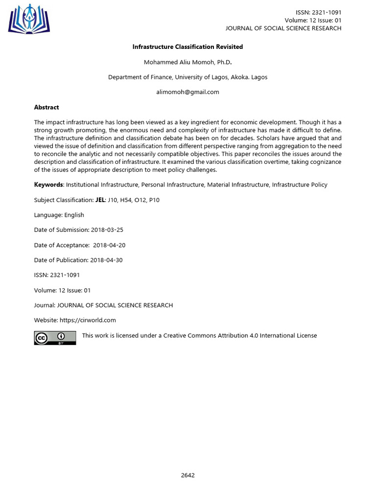 Infrastructure Classification Revisited | PDF | Infrastructure ...