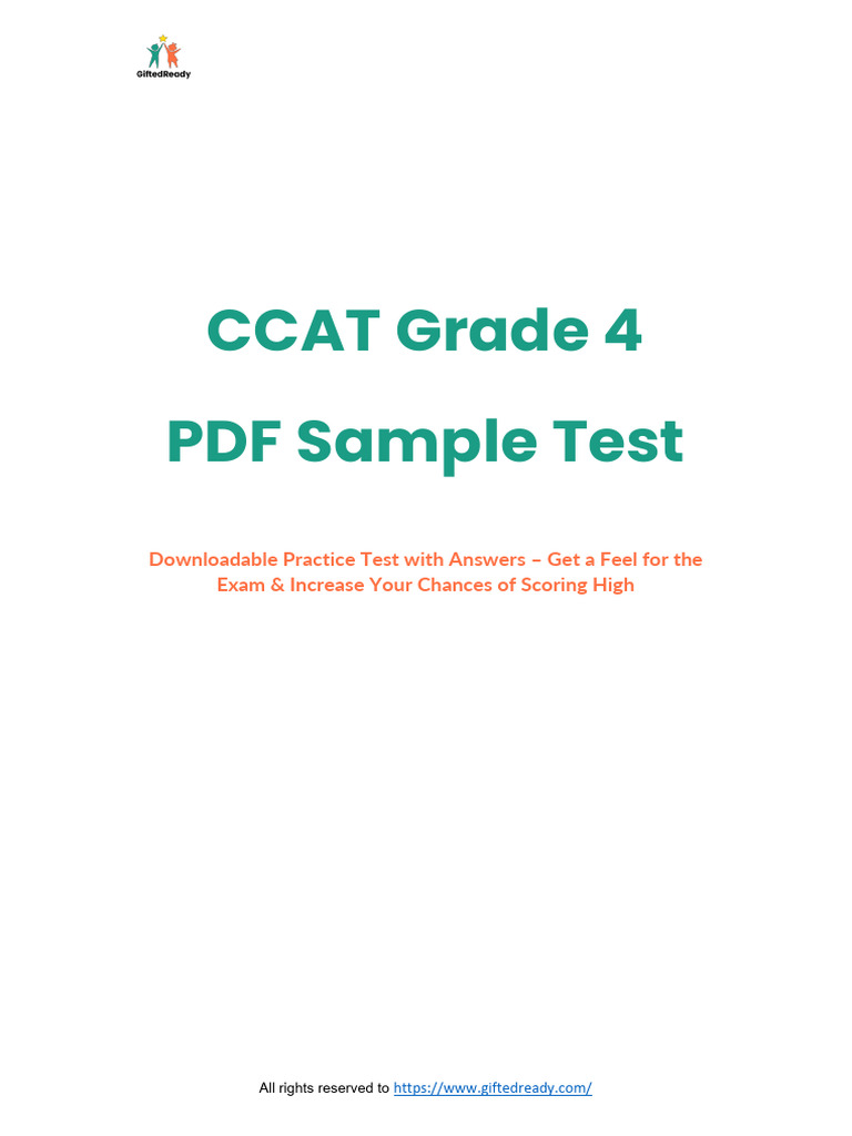 CCAT Grade 4 Practice Test PDF | PDF | Shape | Matrix (Mathematics)